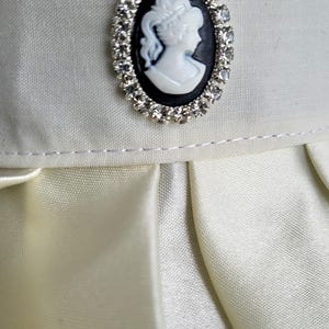 Cream Satin & Lace Jabot Cravat Cameo Victorian Ruffle Neck Frill ...