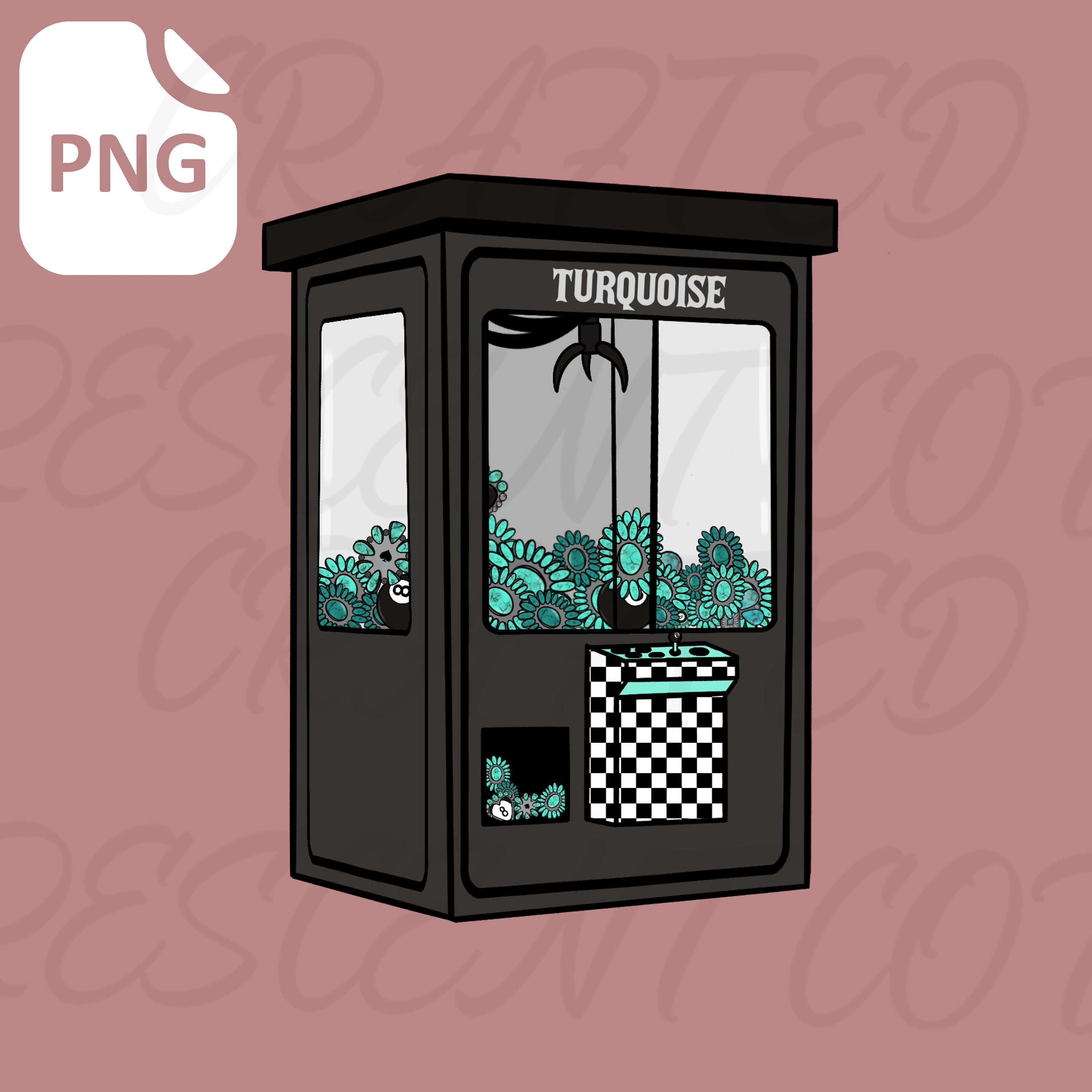 Turquoise Claw Machine PNG Digital Design - Etsy