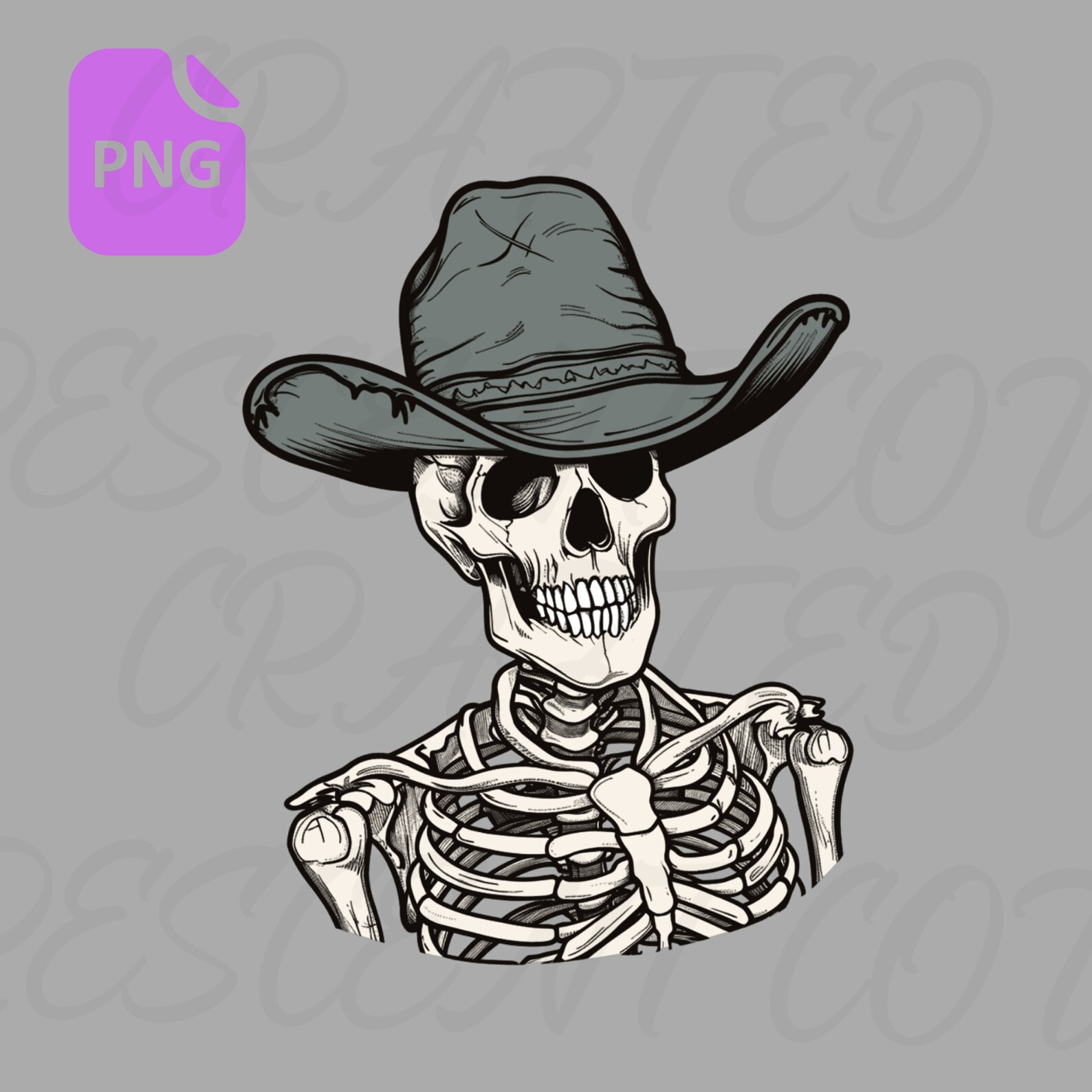 Western Skull PNG Digital Design - Etsy
