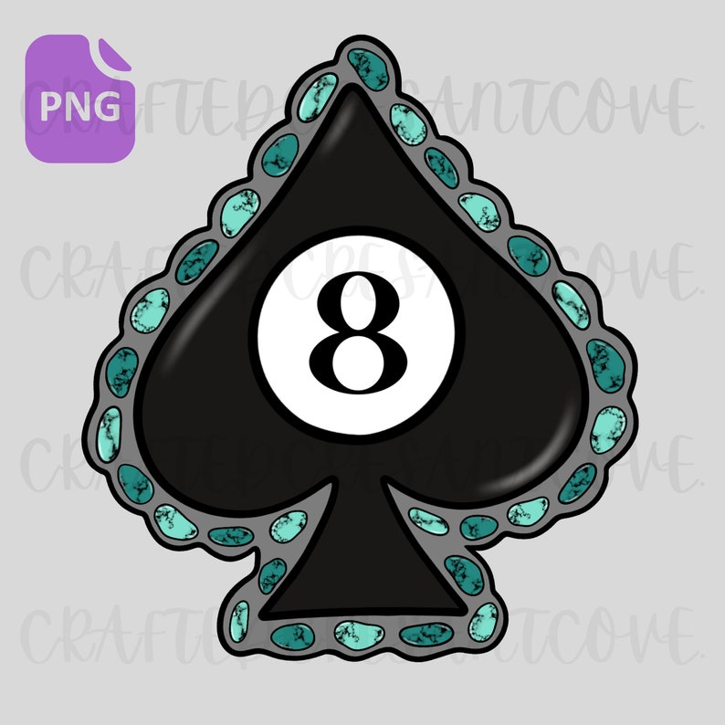 Western 8-ball Spade PNG Digital Design - Etsy