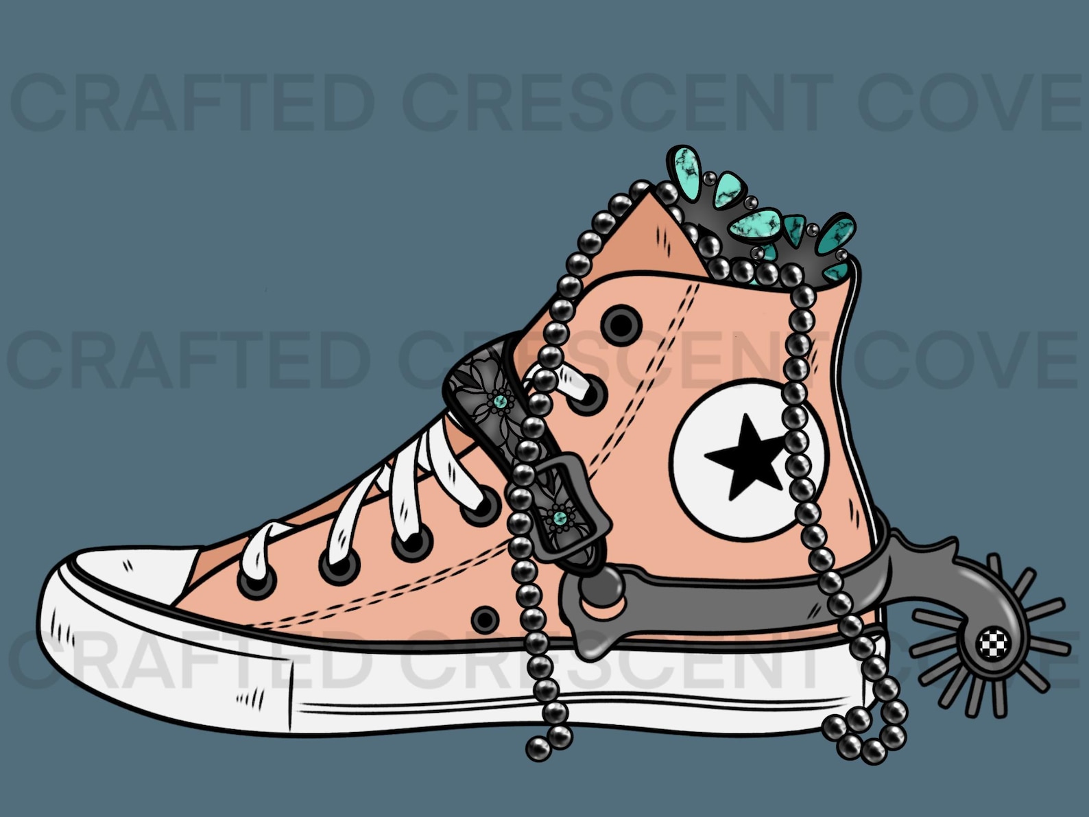 Navajo Pearl + Turquoise Filled Western Rodeo Spur Converse PNG Digital ...