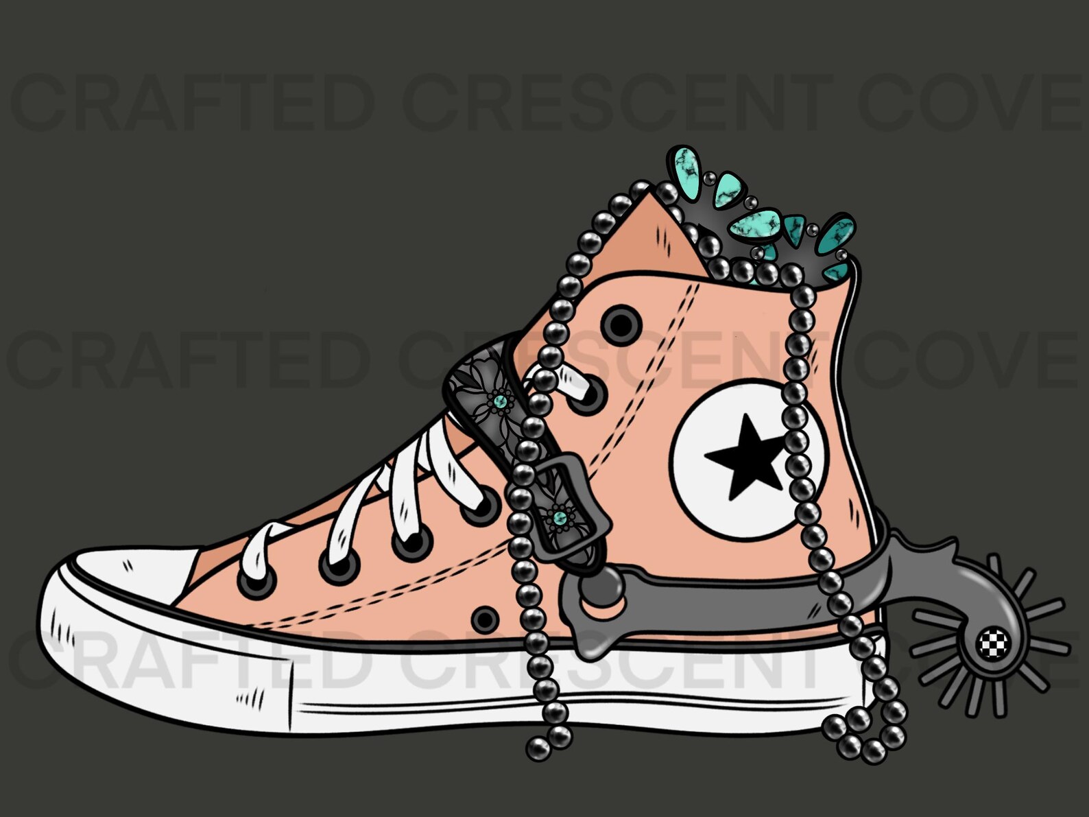 Navajo Pearl + Turquoise Filled Western Rodeo Spur Converse PNG Digital ...