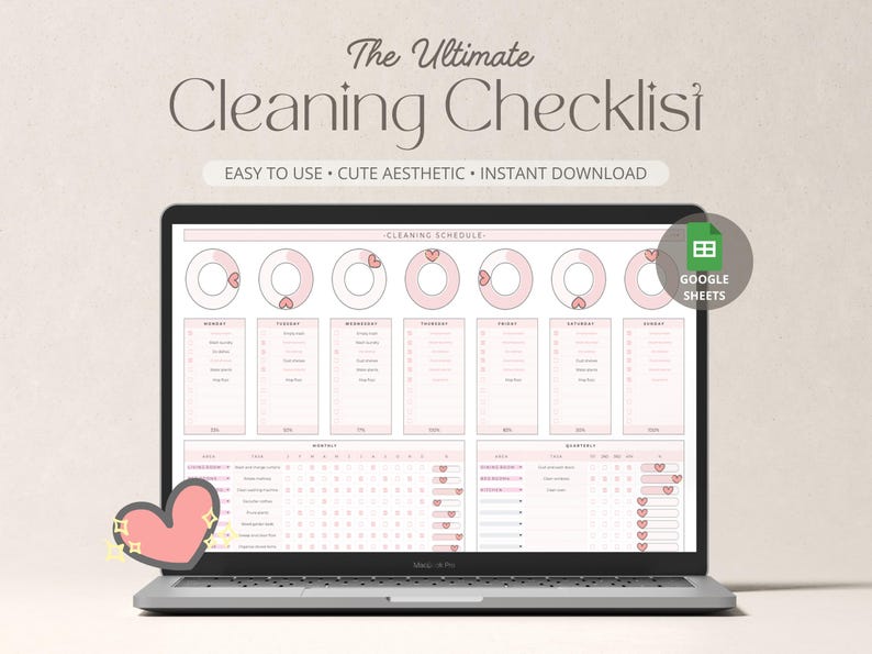 Cleaning Checklist House Chore Schedule Daily Weekly Monthly Yearly ...