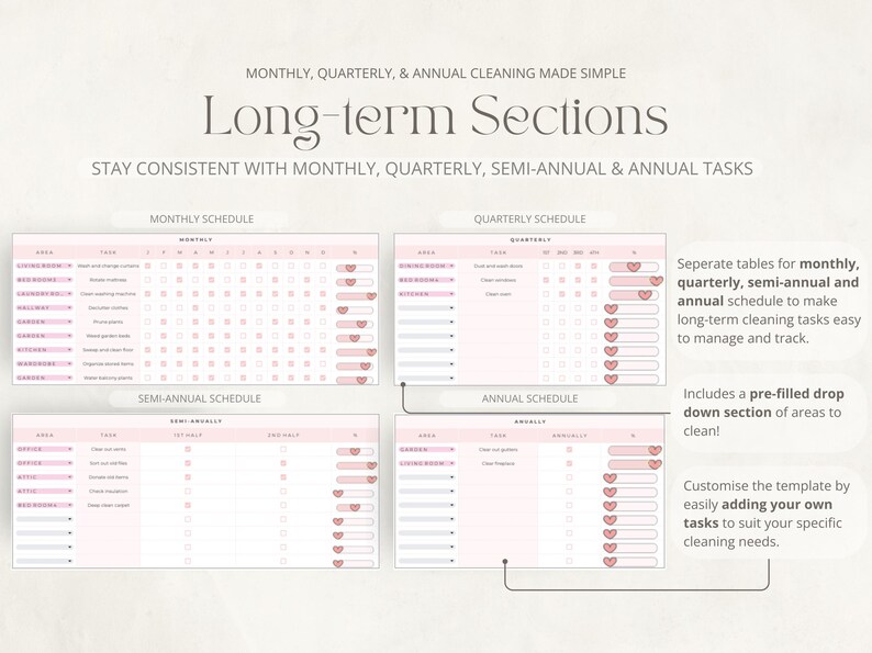 Cleaning Checklist House Chore Schedule Daily Weekly Monthly Yearly ...