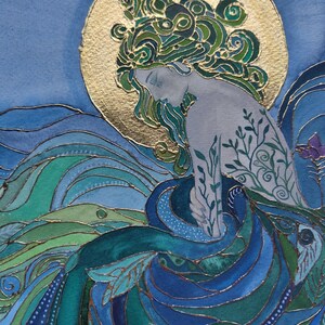 Giclée Print, Hand Gilded: Danu, Irish Mythological Goddess. Altar Art ...