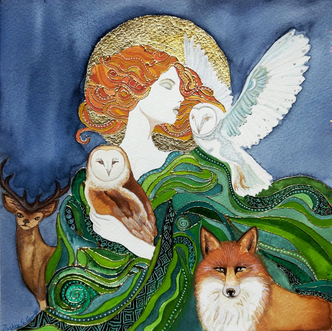 Giclée Print, Hand Gilded: Ériu Goddess of Ireland. - Etsy