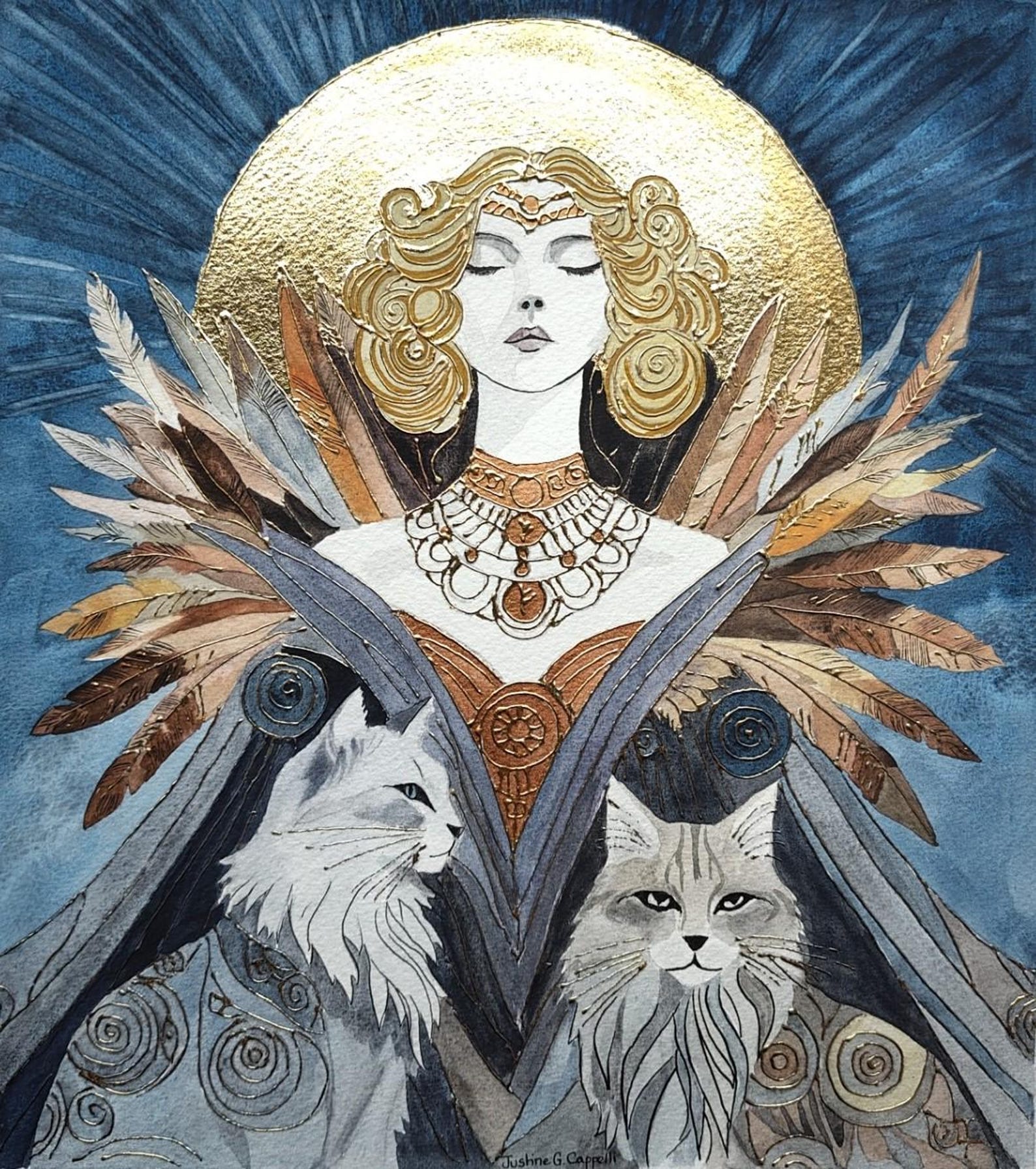 Giclée Print, Hand Gilded: Freyja - Etsy