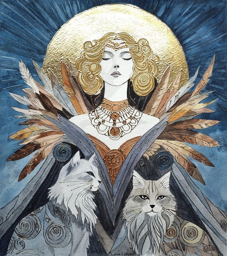 Giclée Print, Hand Gilded: Freyja - Etsy
