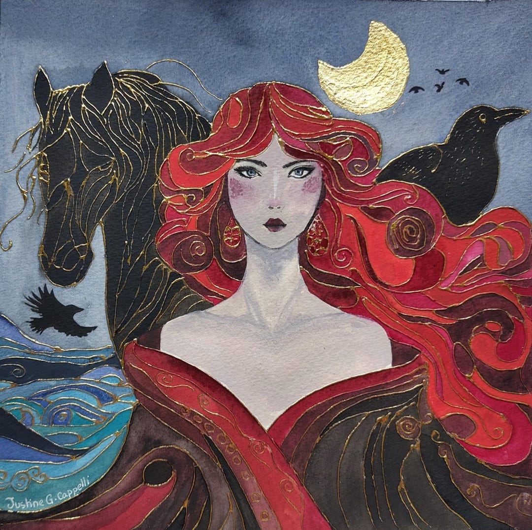 Giclée Print, Hand Gilded: Macha - Goddess of Sovereignty, Victory. - Etsy