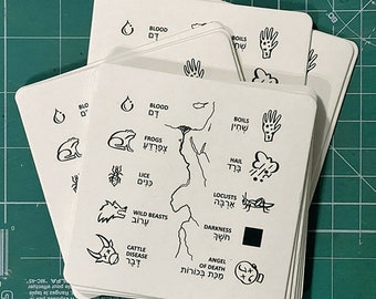 Passover Seder Ten 10 Plagues Coasters Set Jewish Judaica Pesach - Etsy