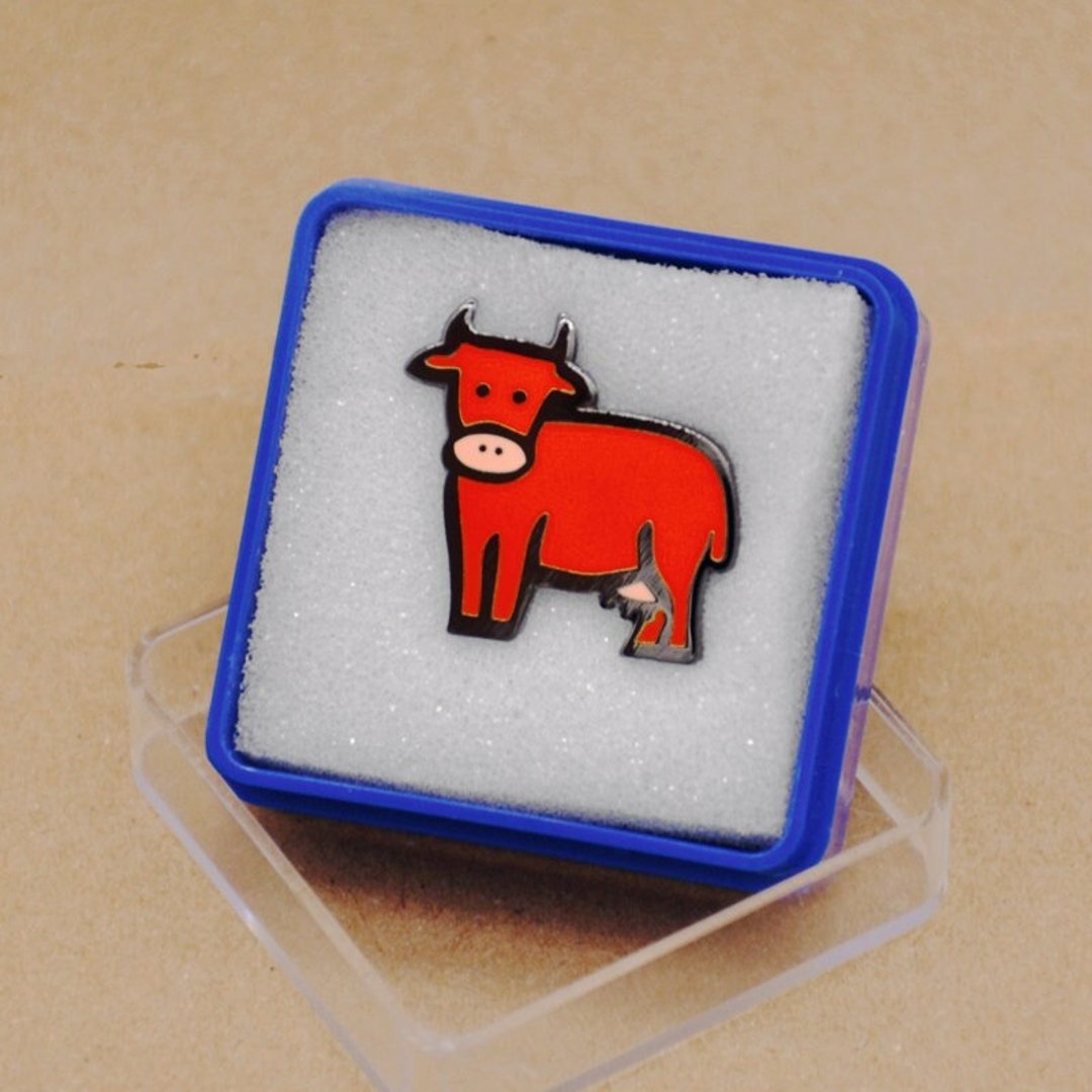Jewish Red Cow Lapel Pin in a Plastic Gift Box - Etsy