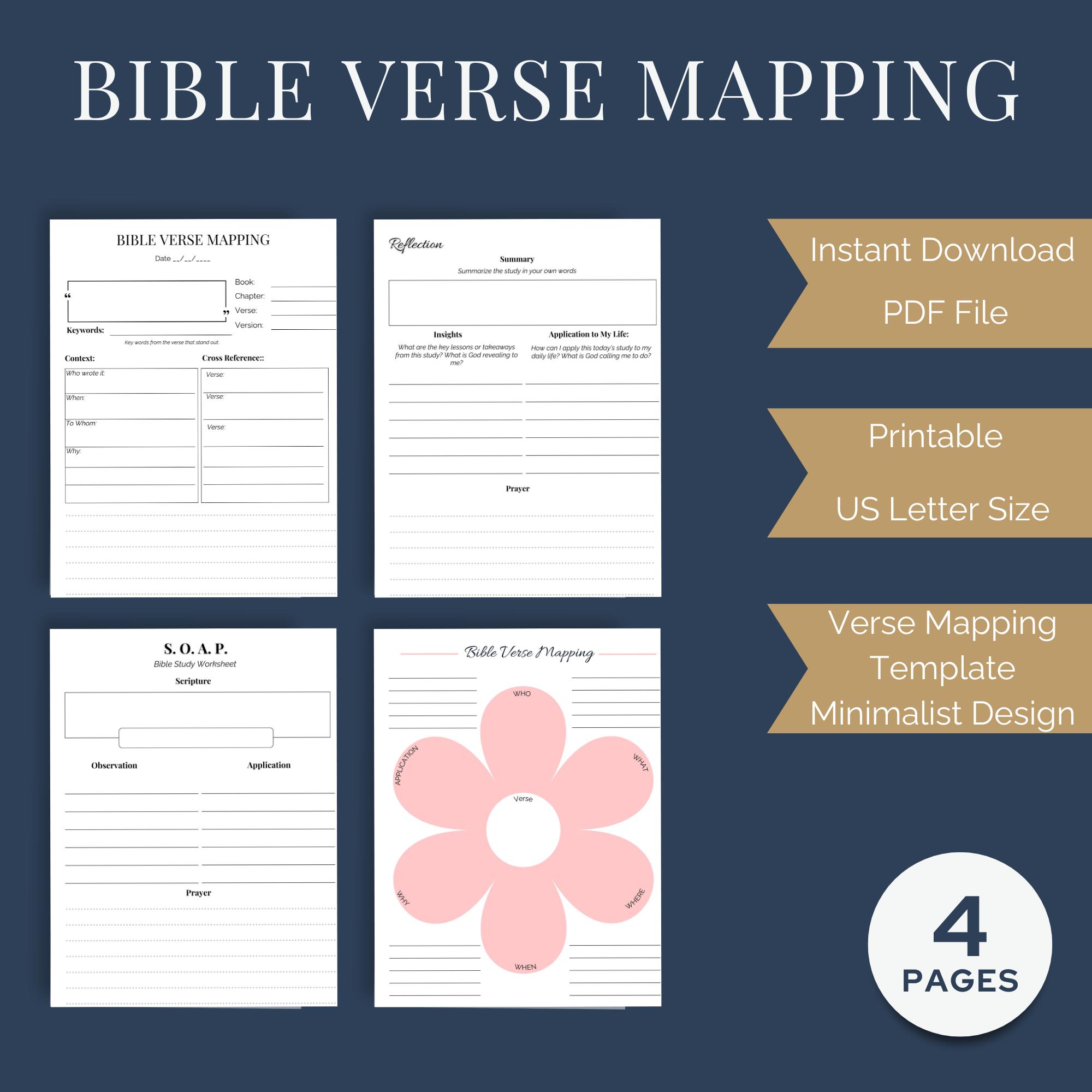 Bible Verse Mapping Template: Printable Bible Study Tools (PDF) - Etsy