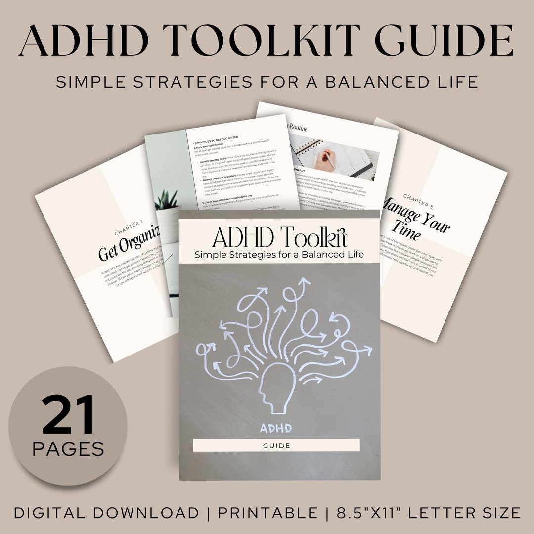 ADHD Toolkit Guide Printable | Focus & Organization Strategies | ADHD ...