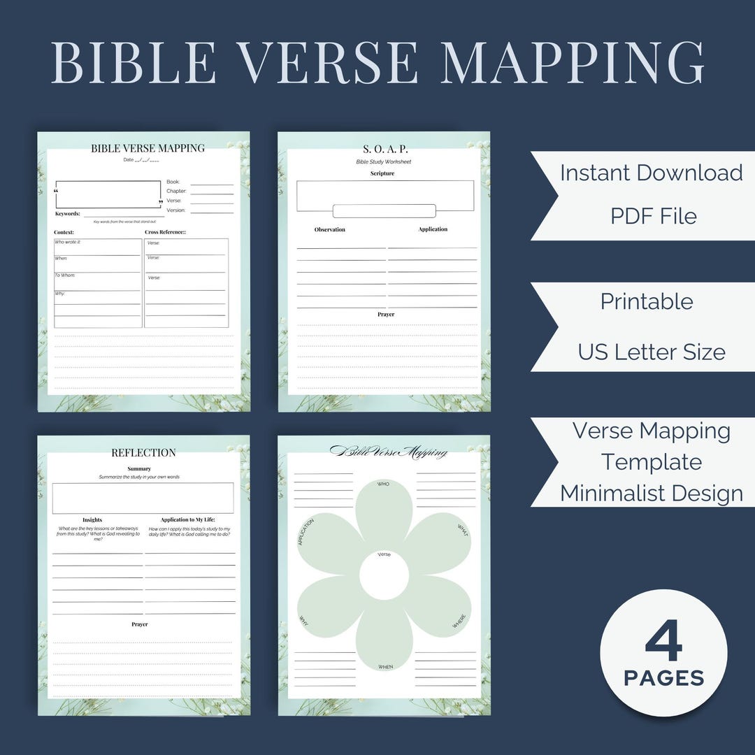 Bible Verse Mapping Template: Printable Bible Study Tools (PDF) - Etsy ...