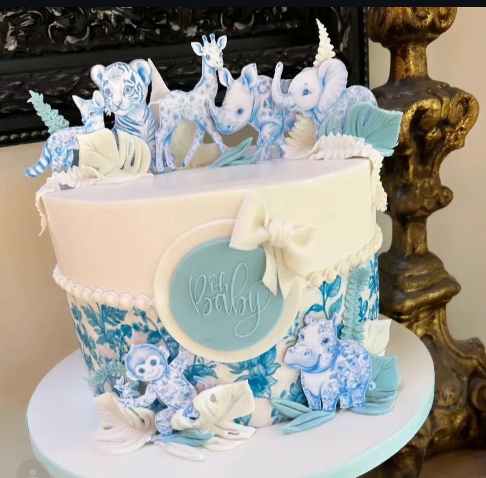Safari Animals Cake Topper, Toile Style, - Etsy UK