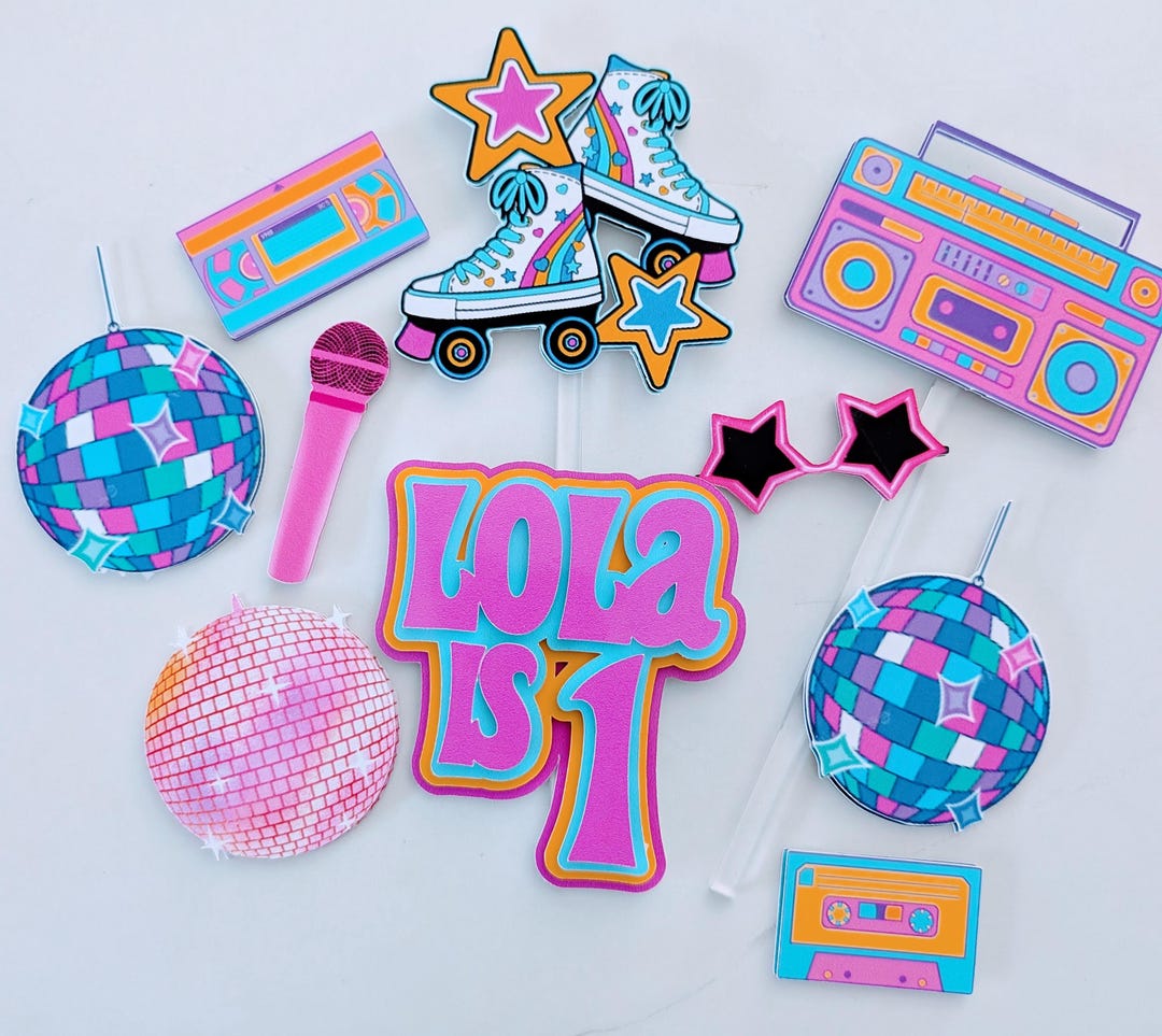 Disco Cake Topper, 80s, - Etsy