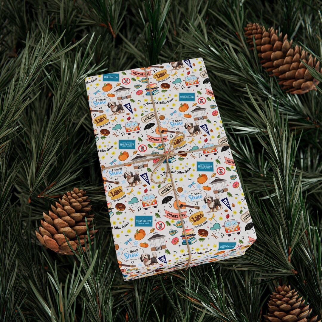 Gilmore Girls Wrapping Paper | Cozy Stars Hollow Gift Wrap | Christmas ...