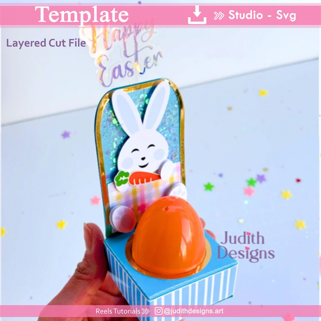 Egg Holder Template, Easter Box Template Svg and Studio, Cut File Bunny ...