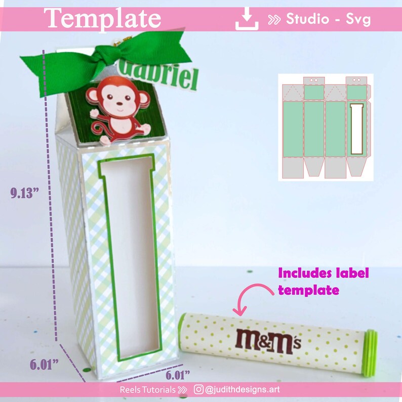 M&M Box Template Svg and Studio, Template MM 1.77 OZ - Etsy Canada