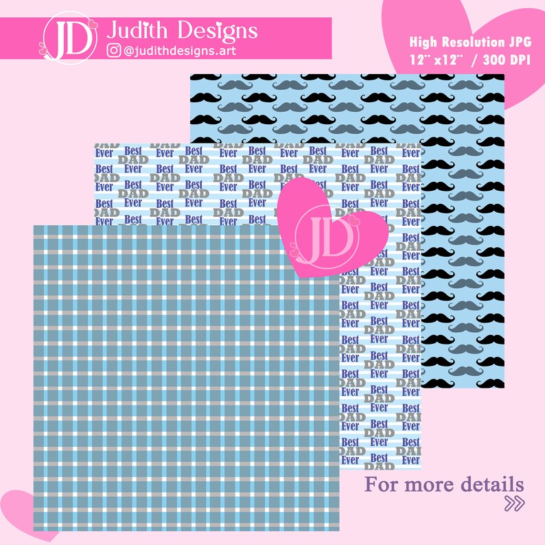 Father's Day Digital Papers, 16 Digital Papers in Jpg Ready to Print ...