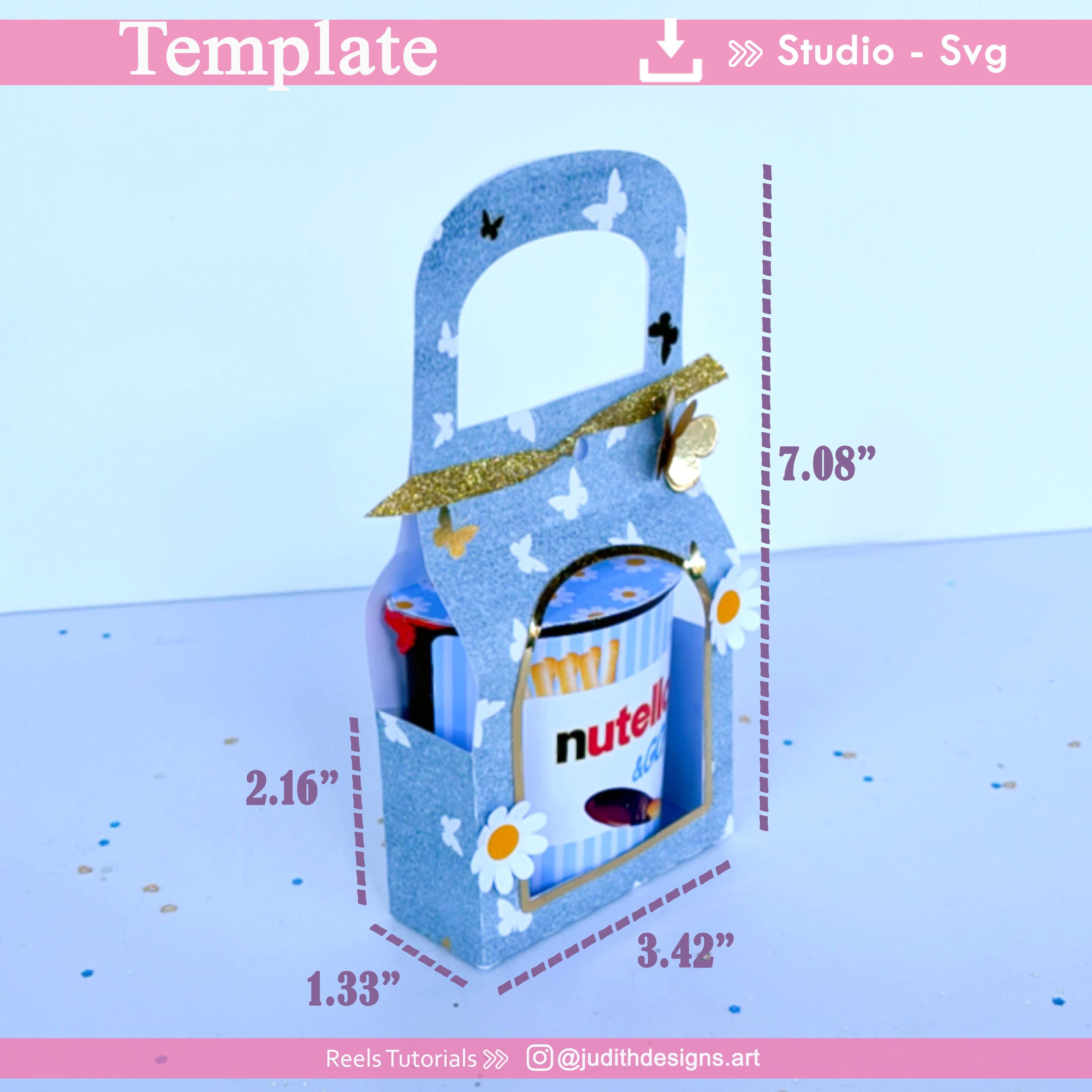 Nutella Go Box Template for Svg and Studio, Template Nutella 52g ...