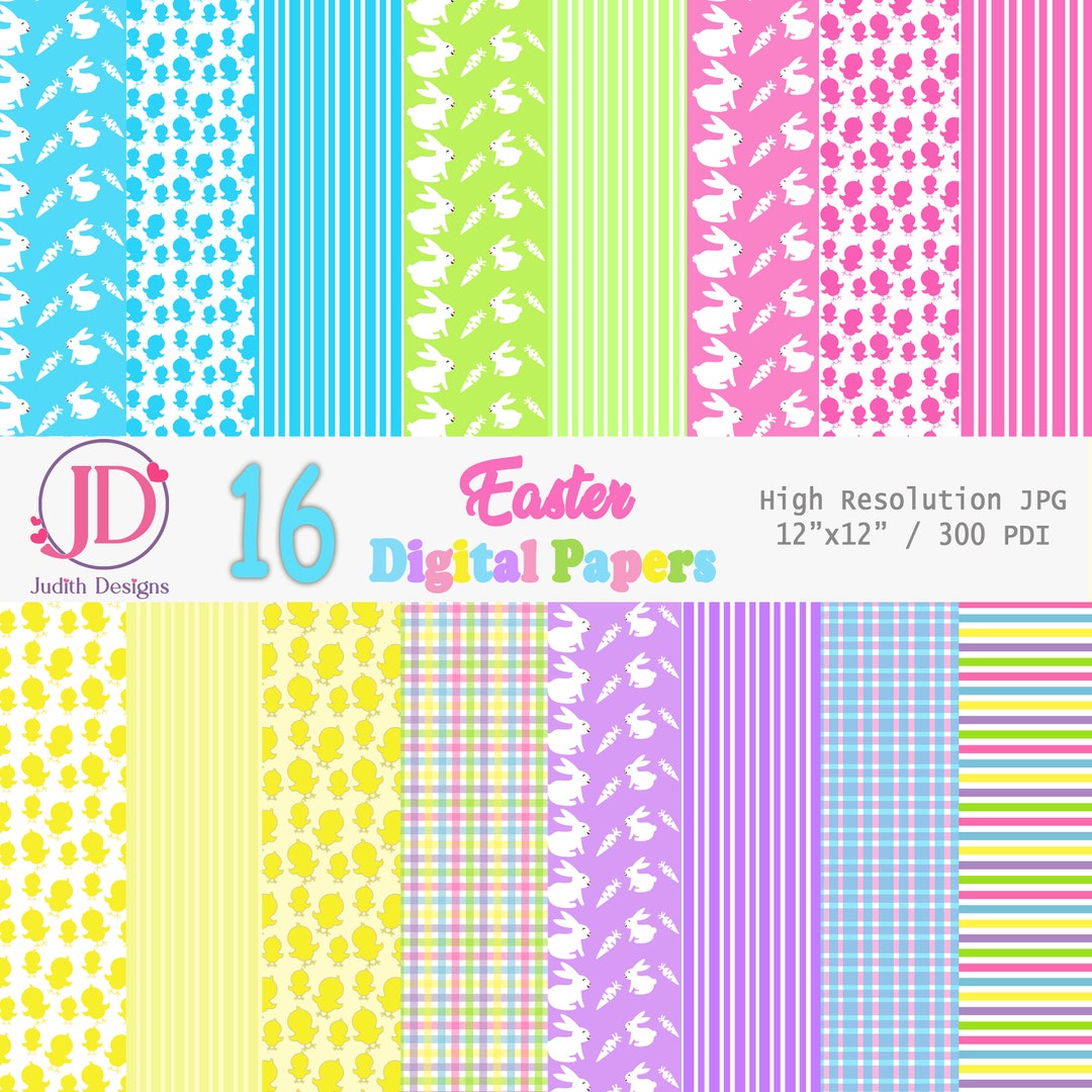 Easter Digital Papers to Download Instantly in Jpg, Happy Easter ...