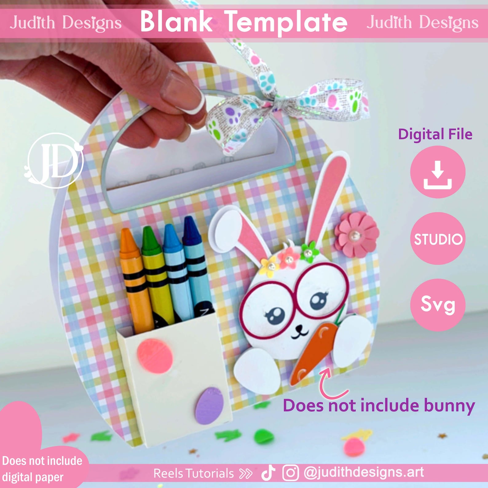 Easter Activity Box Template Svg and Studio, Easter Bag Template for ...
