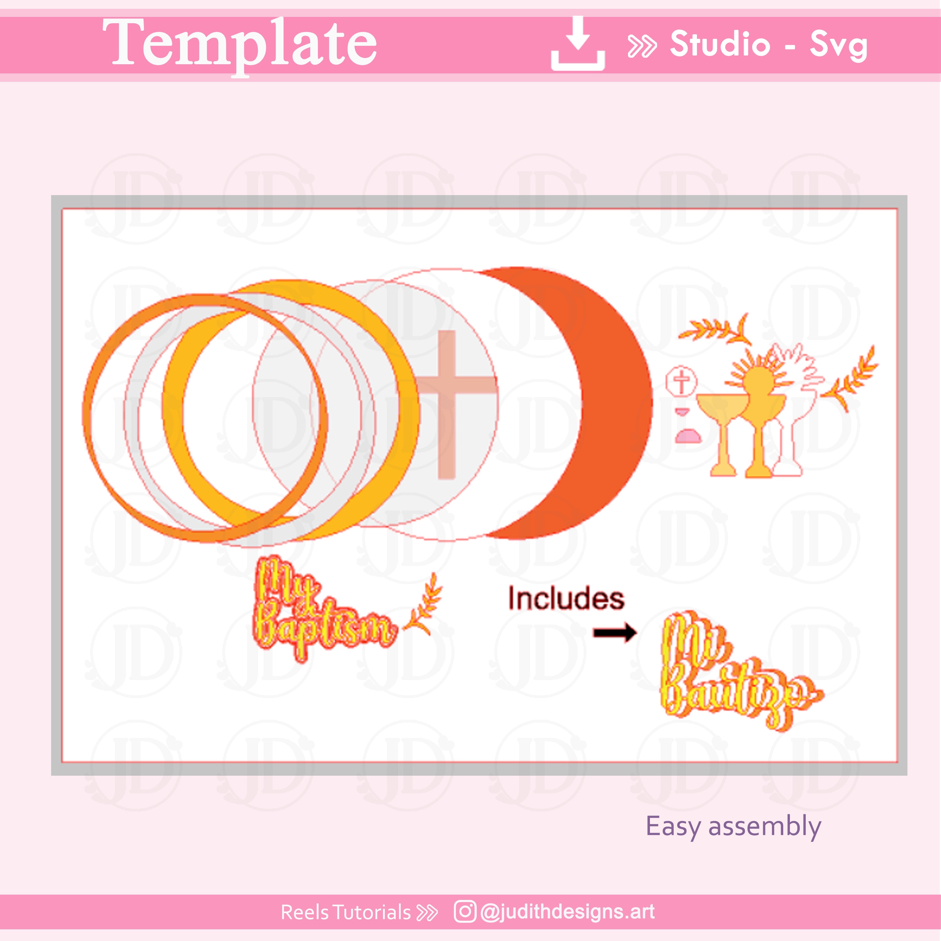 Baptism Cake Topper Layered File for Studio and SVG, First Communion ...