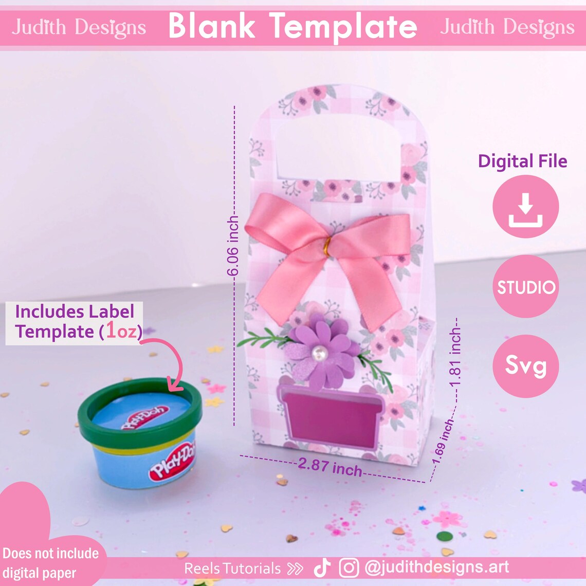 Play Doh Bag Template Svg and Studio, Play Doy Box Template 01 Oz, Play ...