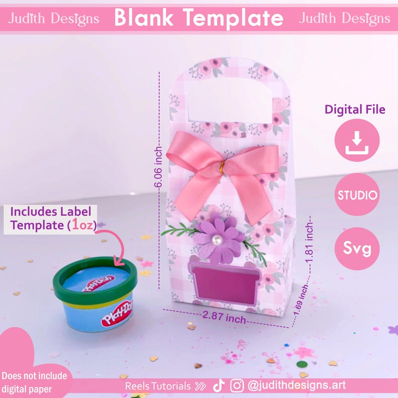 Play Doh Bag Template Svg and Studio, Play Doy Box Template 01 Oz, Play ...