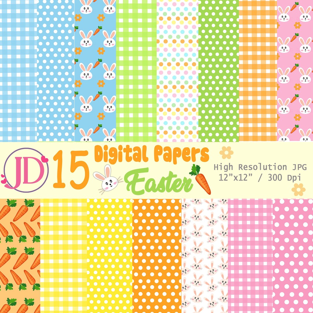 Easter Digital Papers to Download Instantly in Jpg, Happy Easter ...