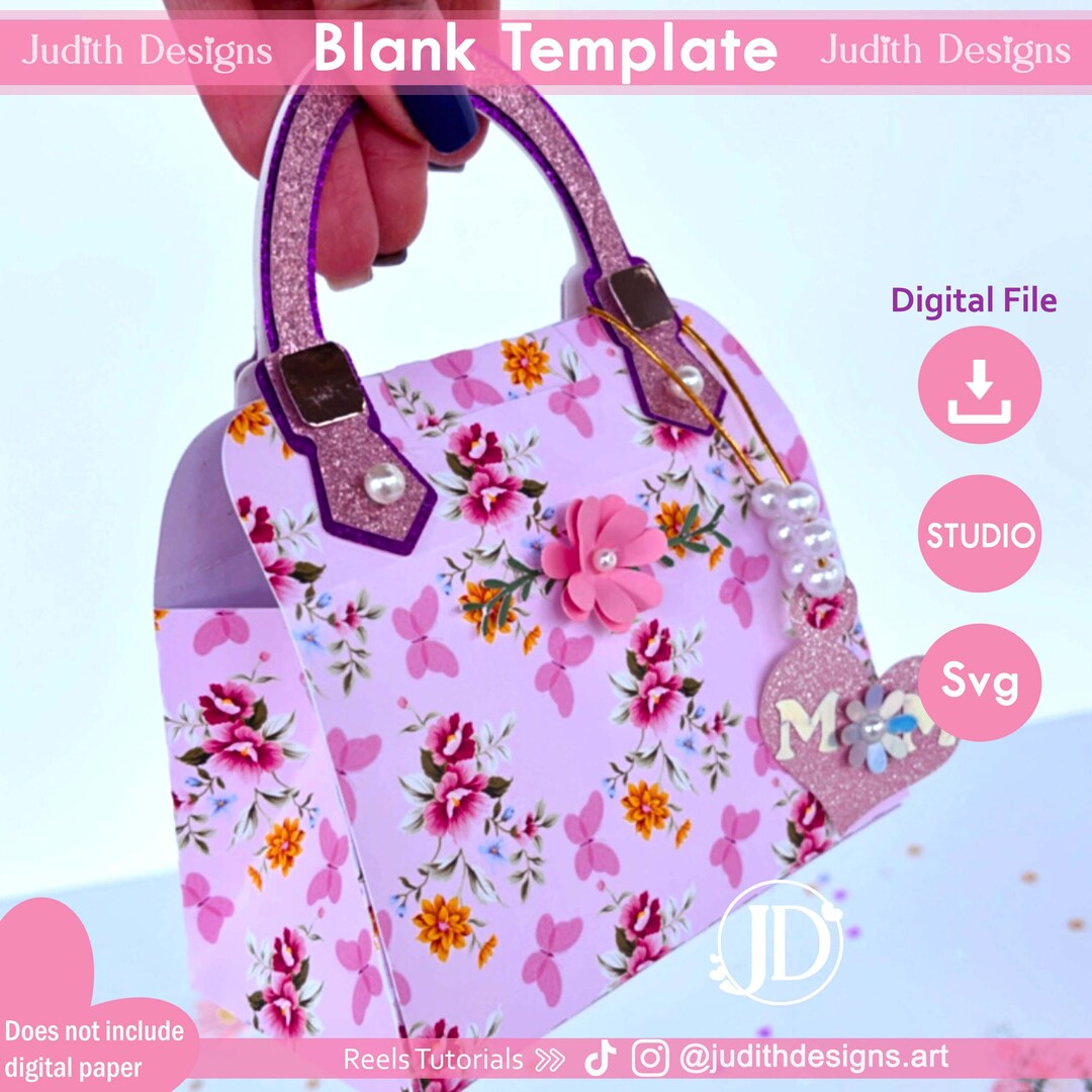Purse Template for Mother Day, Purse Box Template, Cut File in Cricut ...