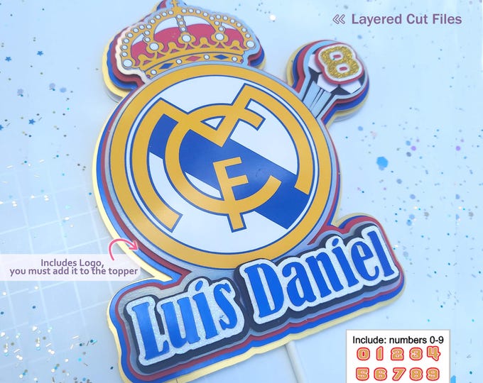 Real Madrid Cupcakes Toppers; Printable Real Madrid Toppers, Soccer ...