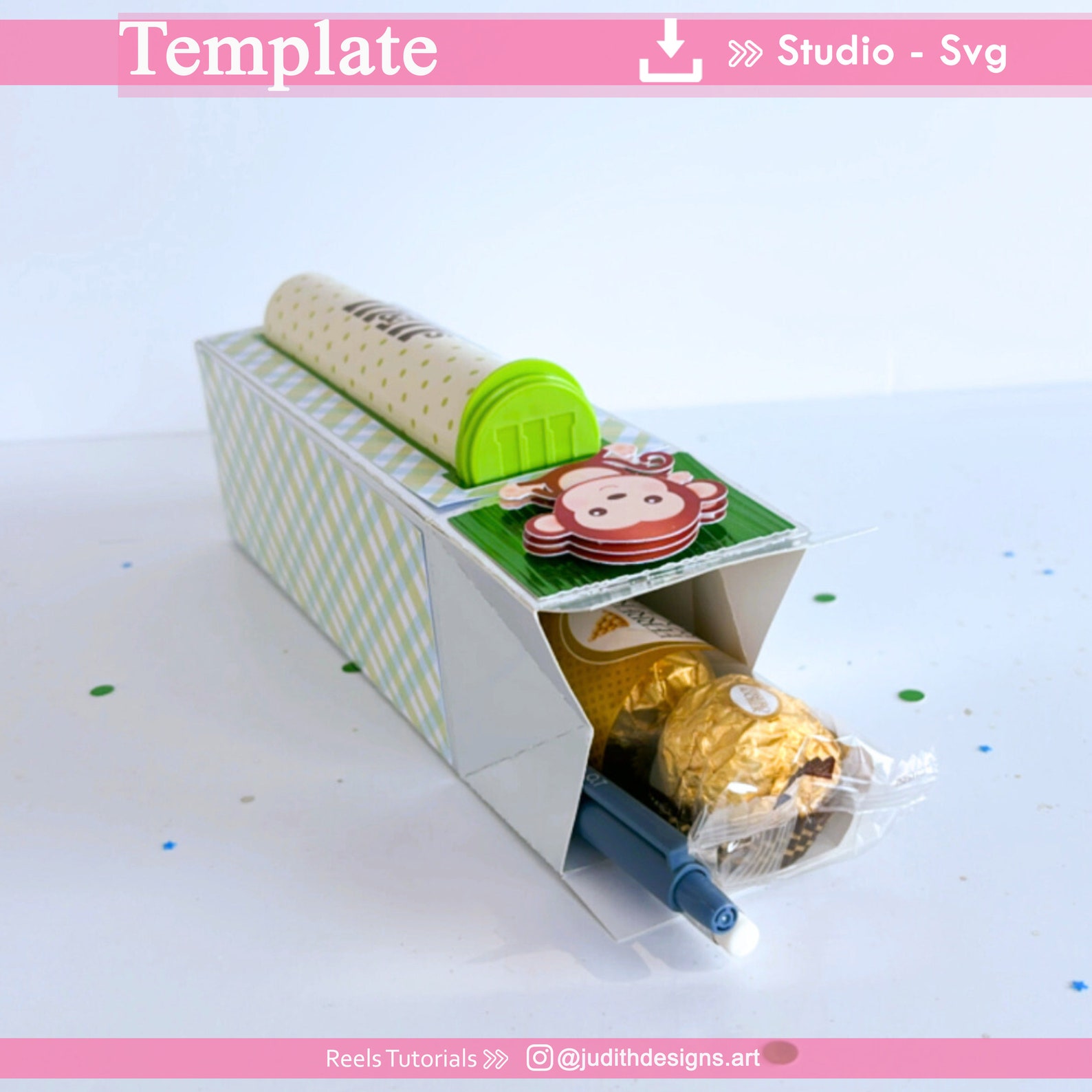 M&M Box Template Svg and Studio, Template MM 1.77 OZ, Chocolate Tube 1. ...