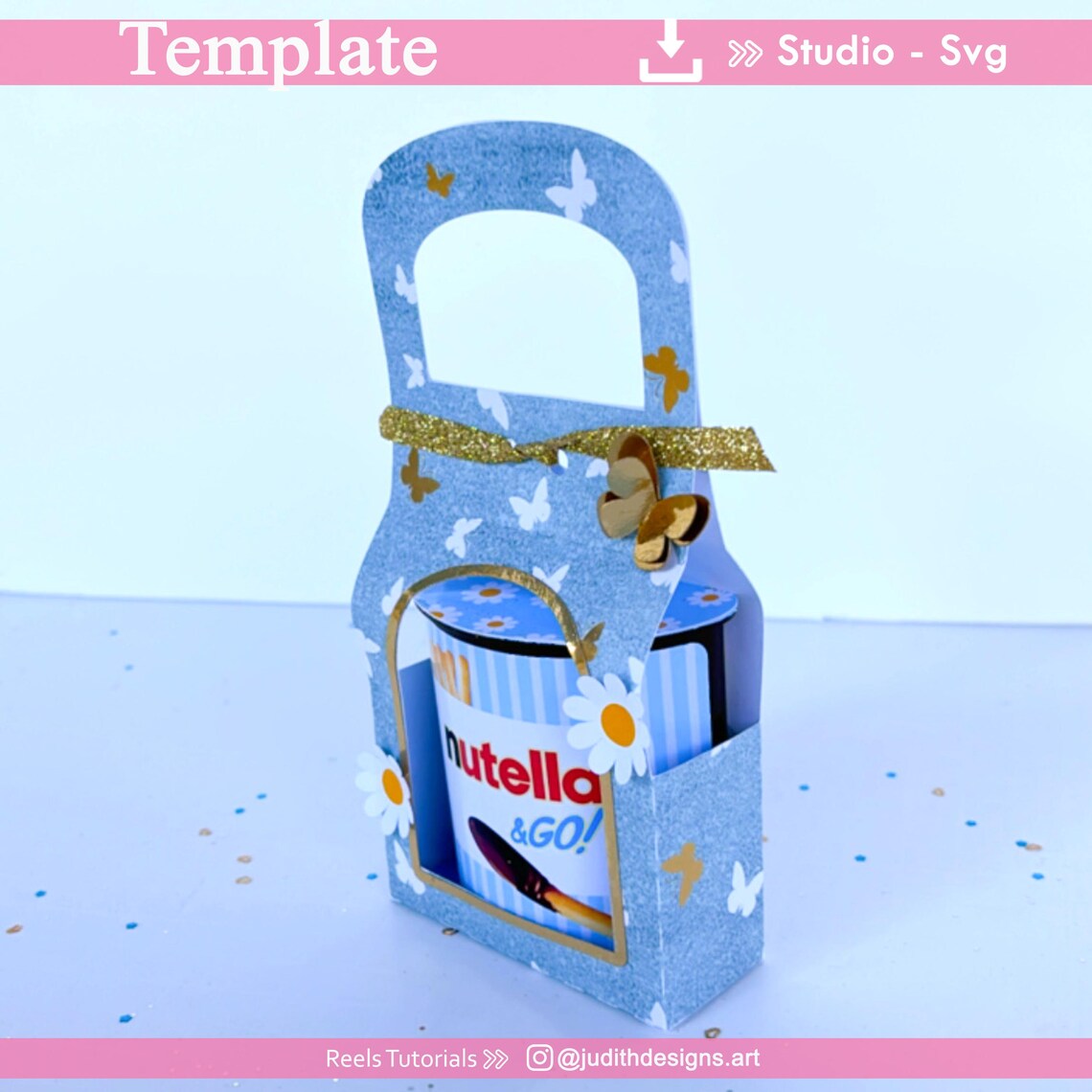 Nutella Go Box Template for Svg and Studio, Template Nutella 52g ...