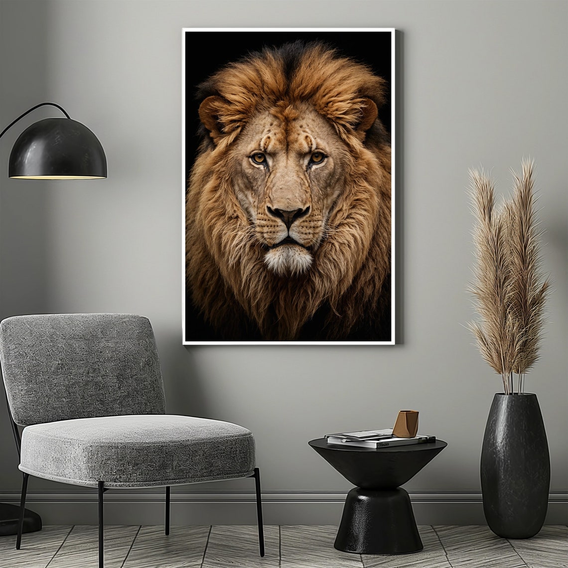 Lion Poster Portrait Front View Original Alejandro Leone 4 Leonidas 1 ...