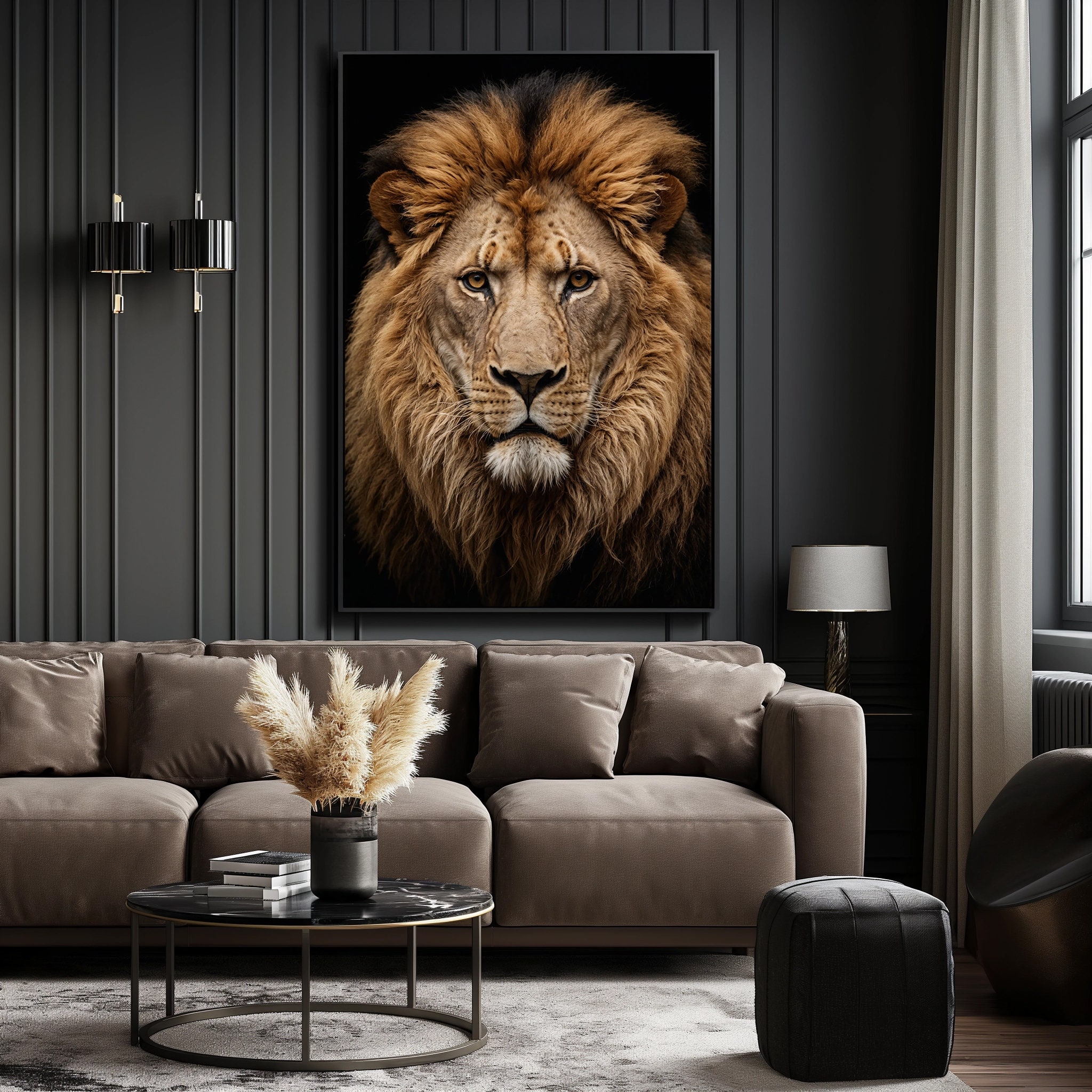 Lion Poster Portrait Front View Original Alejandro Leone 4 Leonidas 1 ...