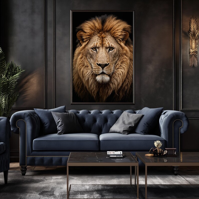 Lion Poster Portrait Front View Original Alejandro Leone 4 Leonidas 1 ...