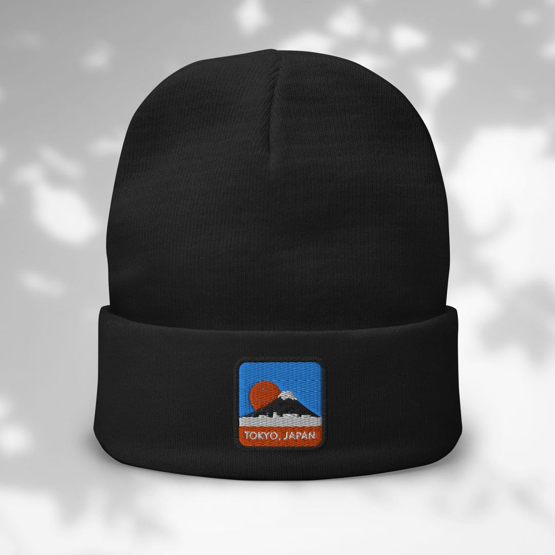 Embroidered Tokyo Japan Beanie: Cotton Blend Knit Hat - Etsy