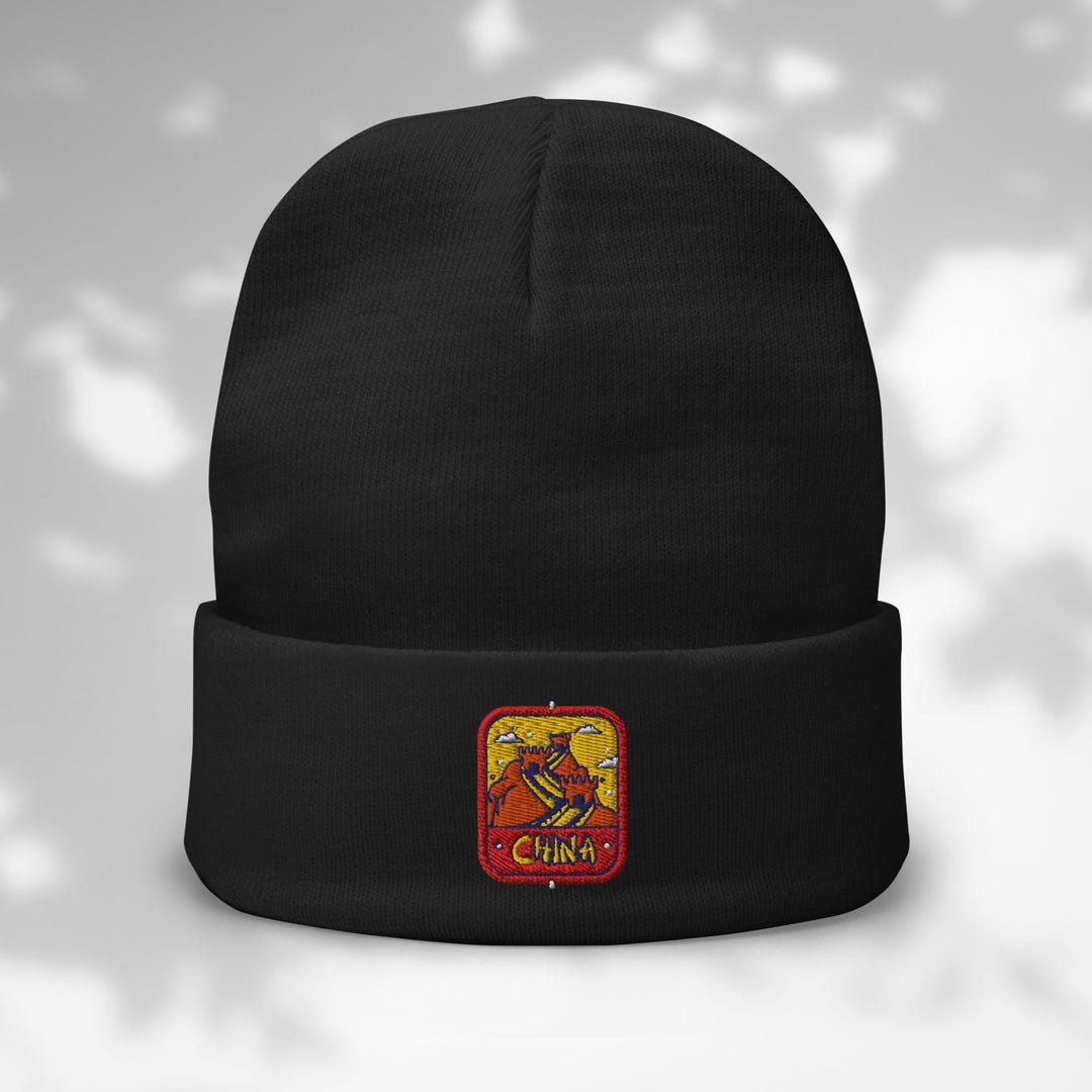 Hand Embroidered Beanie China Hat Chinese New Year Beanie Winter Mens ...