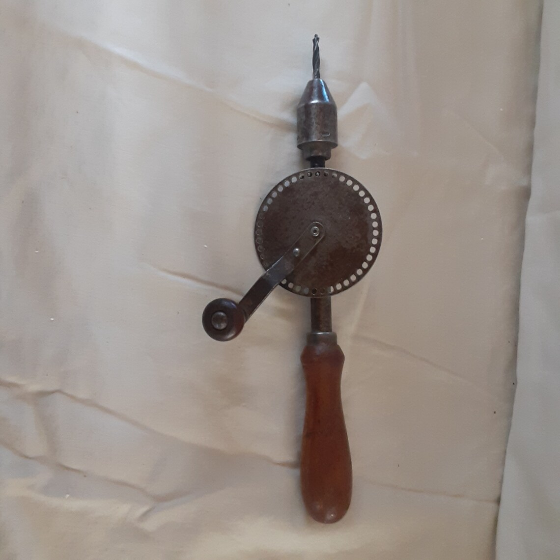 Pair of Antique Metal Tools, Saw Blade Crimper, Hand Crank Metal Drill ...