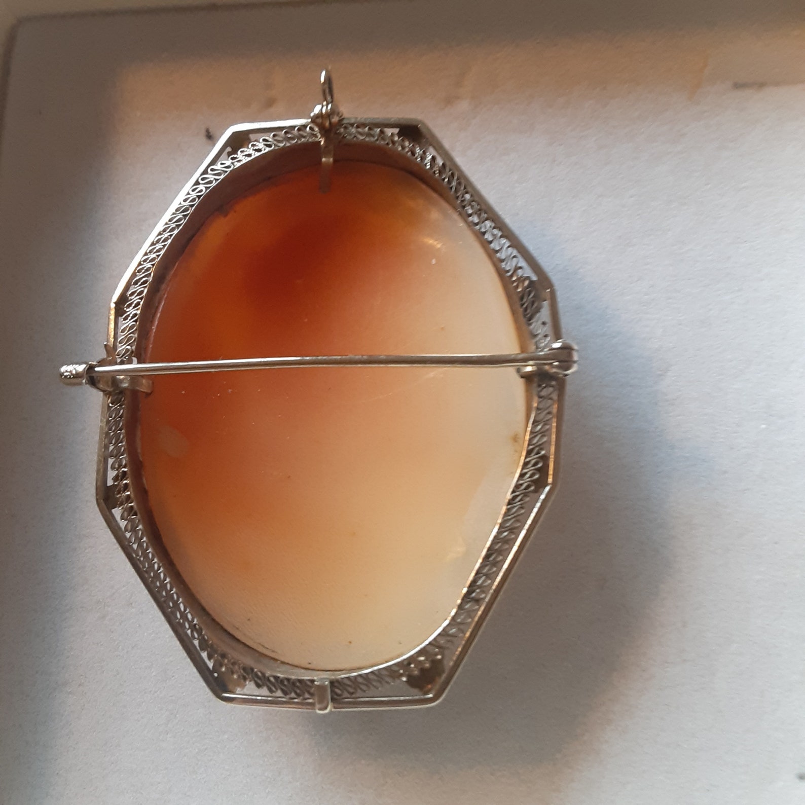 Price Reduced! Antique Shell Cameo With 14 Ct Gold Filagree Setting and ...