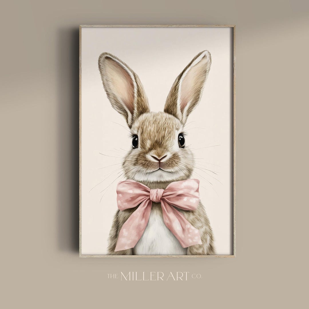 Easter Bunny Printables, Spring Artwork: Cute Woodland, Grandmillennial ...