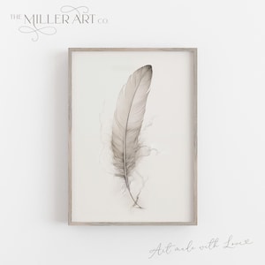 Minimalist Feather Print: Elegant Monochrome Wall Art (digital Download ...