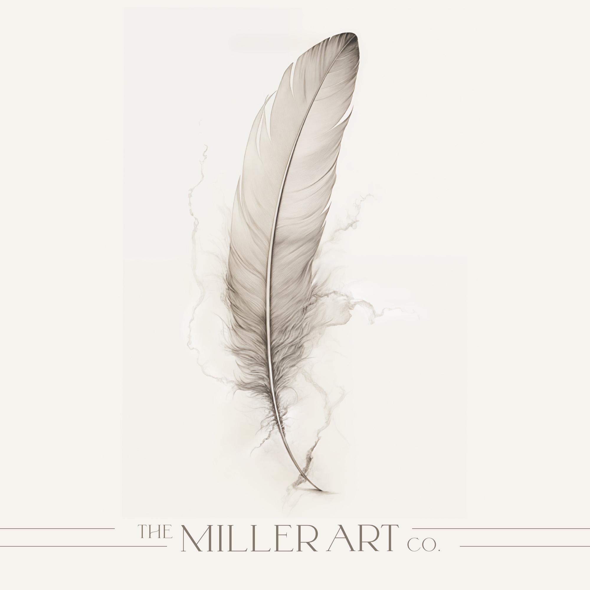 Minimalist Feather Print: Elegant Monochrome Wall Art (digital Download ...