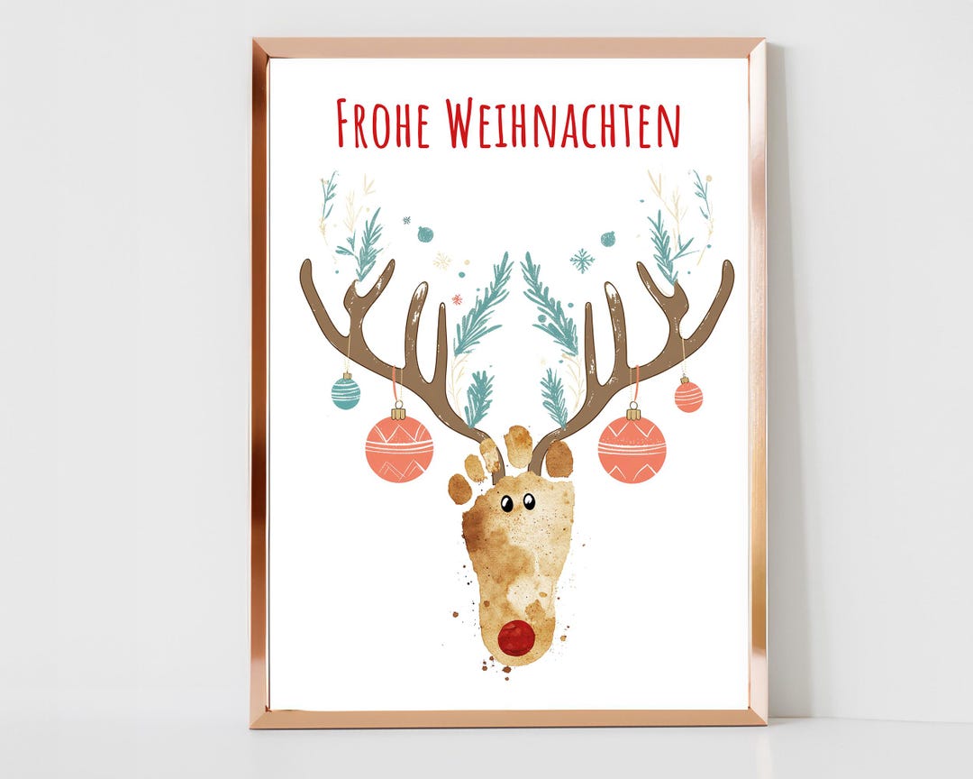 Christmas Handprint Craft, Footprint Moose, Reindeer, Santa Claus ...