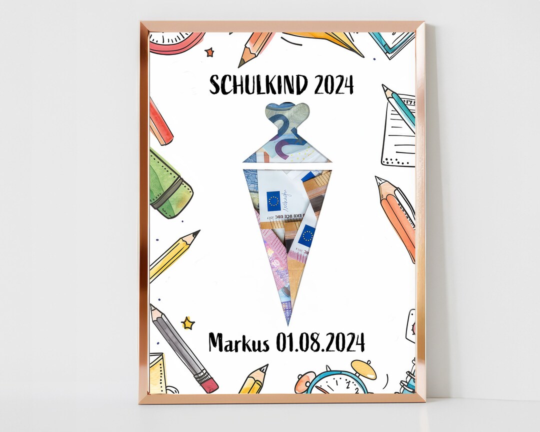 Einschulung Geschenk Junge Mädchen personalisiert, Schulanfang Geldgeschenk Einschulung ...