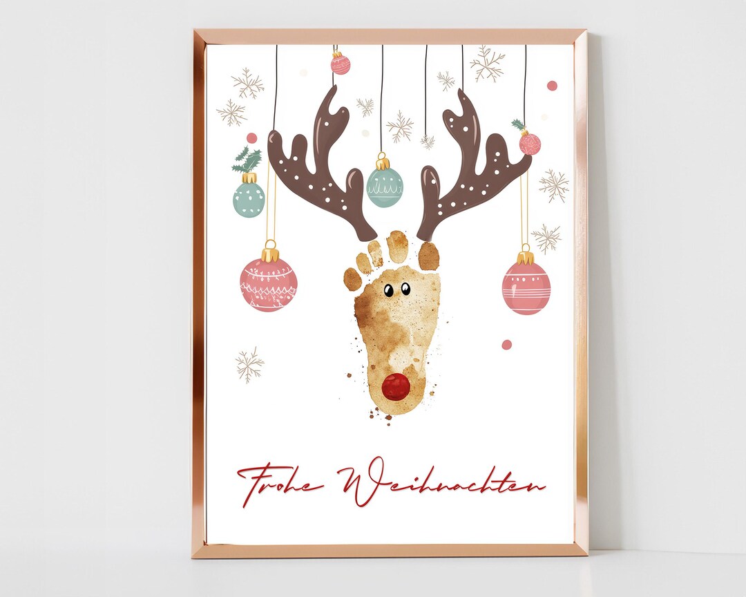 Christmas Handprint Craft, Footprint Moose, Reindeer, Santa Claus ...