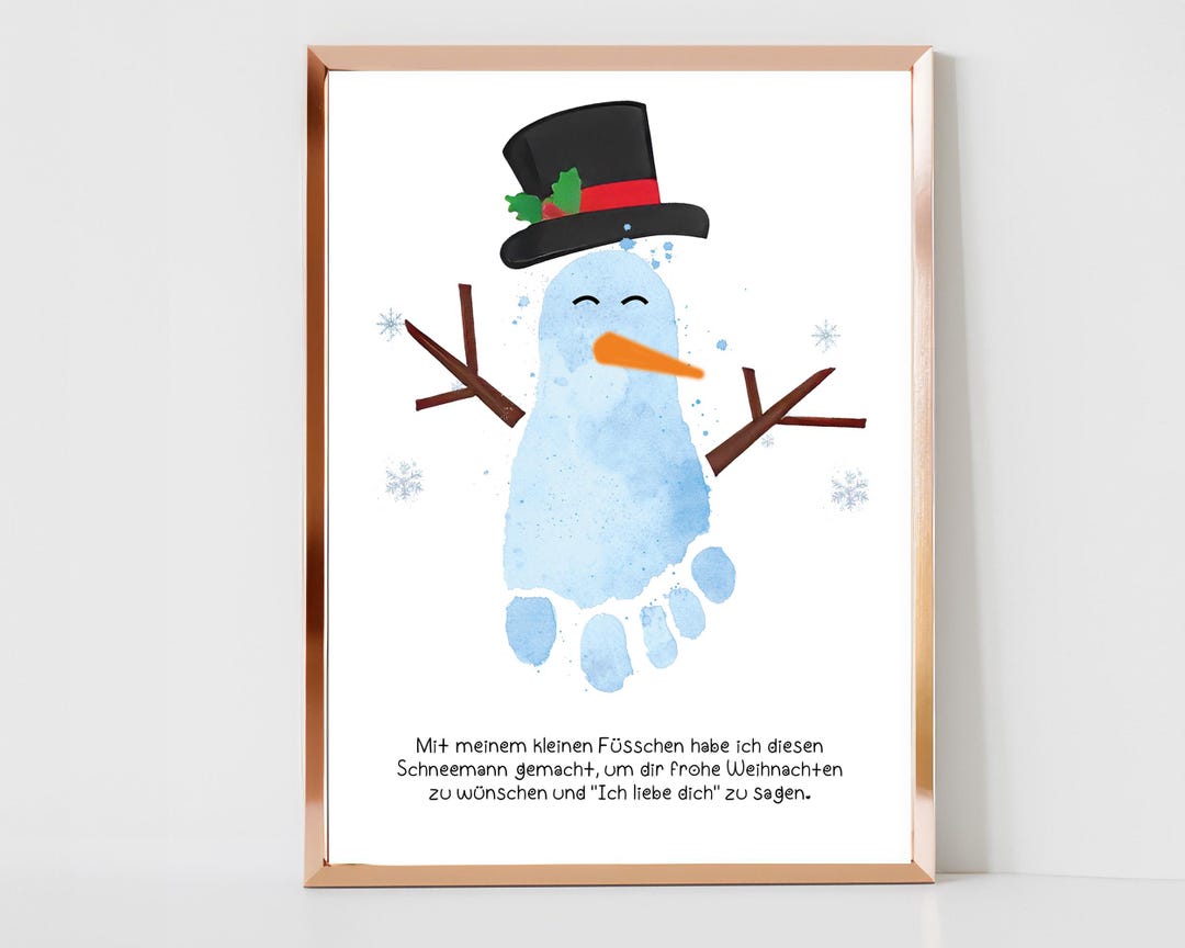 Snowman Footprint Art to Print | DIY Christmas Gift for Parents ...