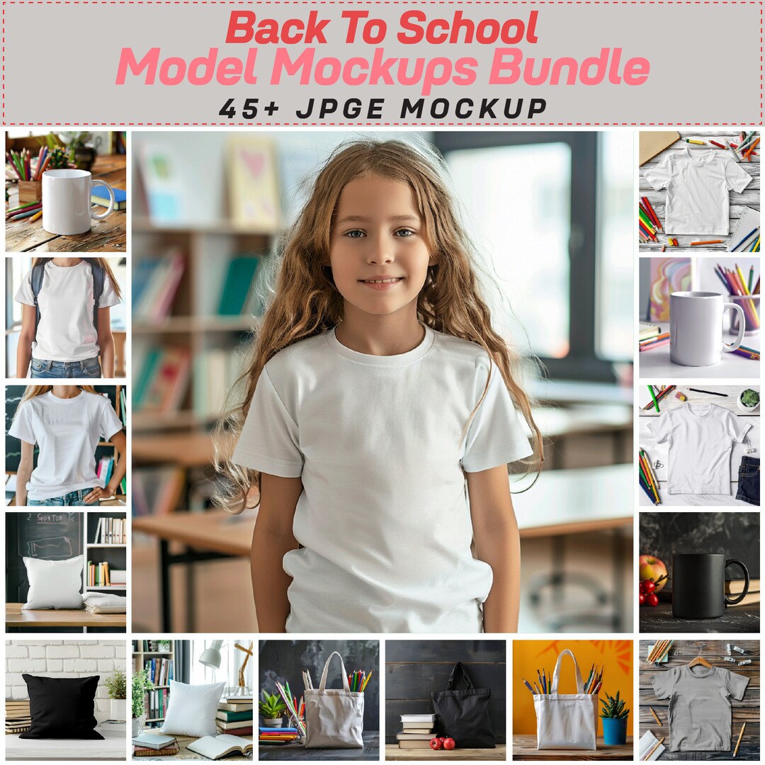 Back to School Teacher Mockup T Shirt Bundle Back to School Theme ...